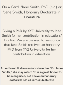 Honorary PhD: Can You Claim the “Dr.” Title?